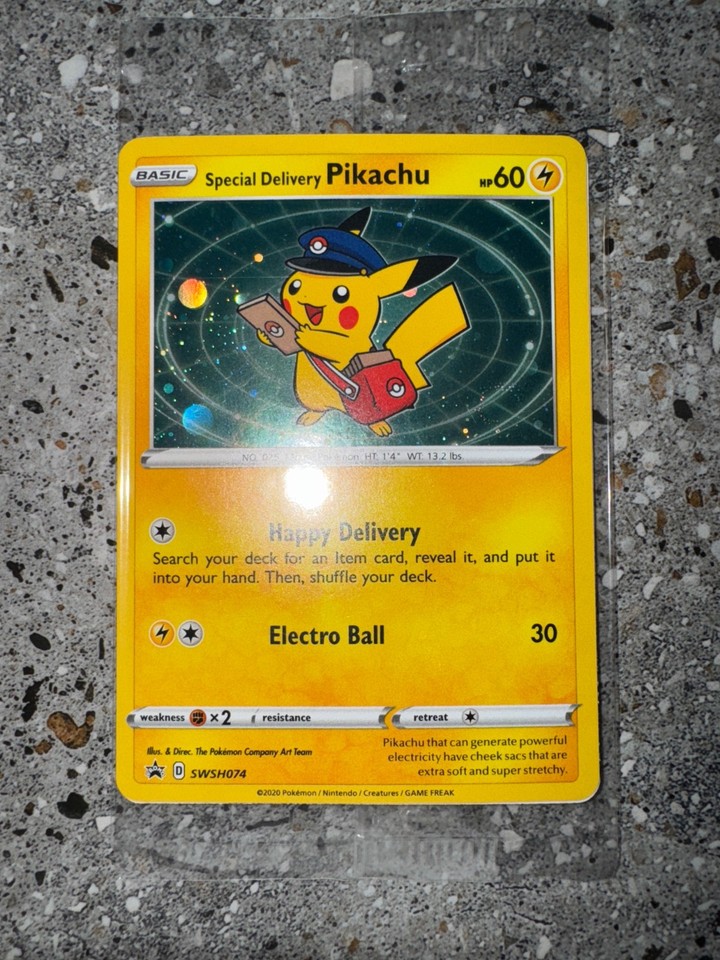 Pokemon TCG Cards Special Delivery Pikachu SWSH074 Black Star Promo ...