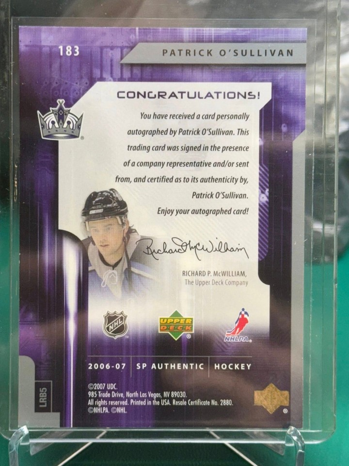 2006-07 SP Authentic - Future Watch Autographs Patrick O'Sullivan #183 /999 (AU, | eBay