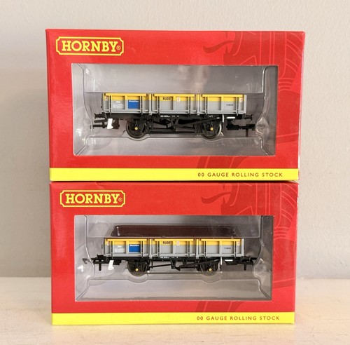 Hornby ‘OO’ 2x R6763 ZBA Rudd Wagon BR Civil Engineer & Mainline Livery ...