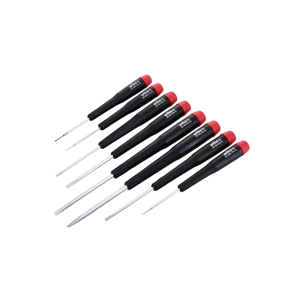 8-Piece Precision Slotted Screwdriver Set with Convenient Canvas Pouch ...