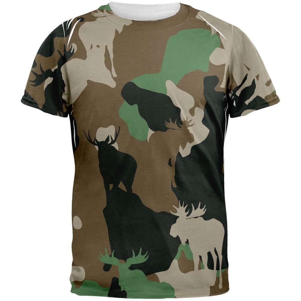 Moose Jungle Camo All Over Adult T-Shirt | eBay