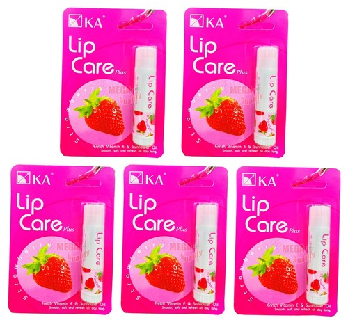 5 x KA Lip Care Strawberry Enrich Vitamin E Sunflower Oil Moisturizers ...