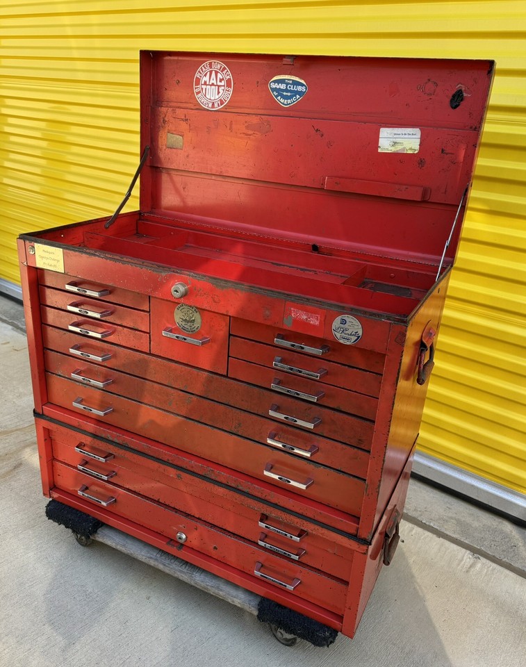 🔴 Vintage MAC Tools 10 Draw Top Box and 3 Drawer Mid Tool Box | eBay