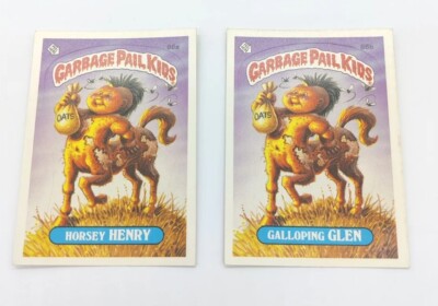 Garbage Pail Kids 1986 Horsey Henry #86a and Galloping Glen #86b Topps ...