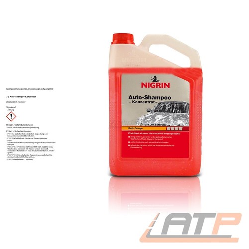 3 L LITER NIGRIN AUTO-SHAMPOO KONZENTRAT ORANGE AUTOSHAMPOO AUTOWÄSCHE ...