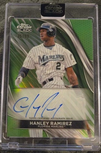 2024 Topps Chrome Black Hanley Ramirez Base Autograph Green Refractor ...