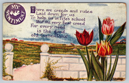 c1910s My Sentiment Poem Poetry Antique Golden Rule Poppies Vintage ...