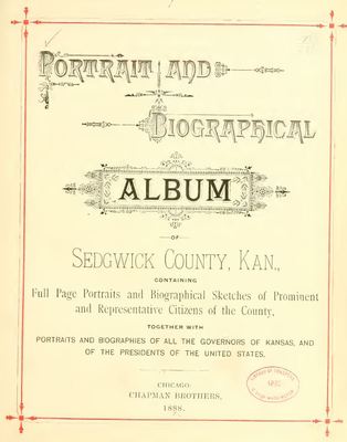 1888 SEDGWICK County Kansas KS, History & Genealogy Ancestry Family ...
