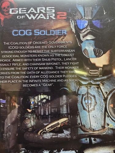 NECA Gears of War 2 COG Soldier Action Figure [Shotgun & Lancer] NEW ...