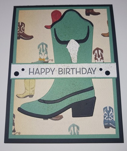 Stampin up card making kit - Cowboy Boot Happy Birthday | eBay