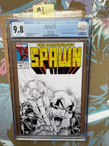 SPAWN 226 SKETCH Todd McFarlane CGC 9.8 image INCREDIBLE HULK 340 ...