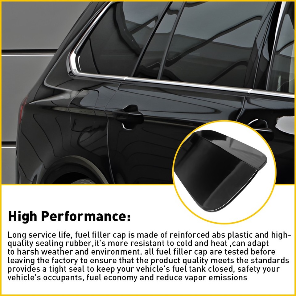 Black Fuel Gas Filler Cover 561809857 Cap For 2012-17 2018 VW ...