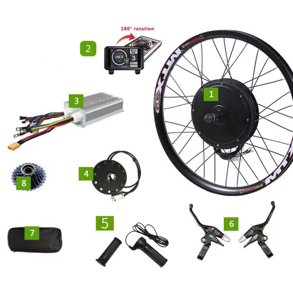 48V-72V 80Amp 5000W Electric Bike Conversion TFT Display 150N.m Ebike ...