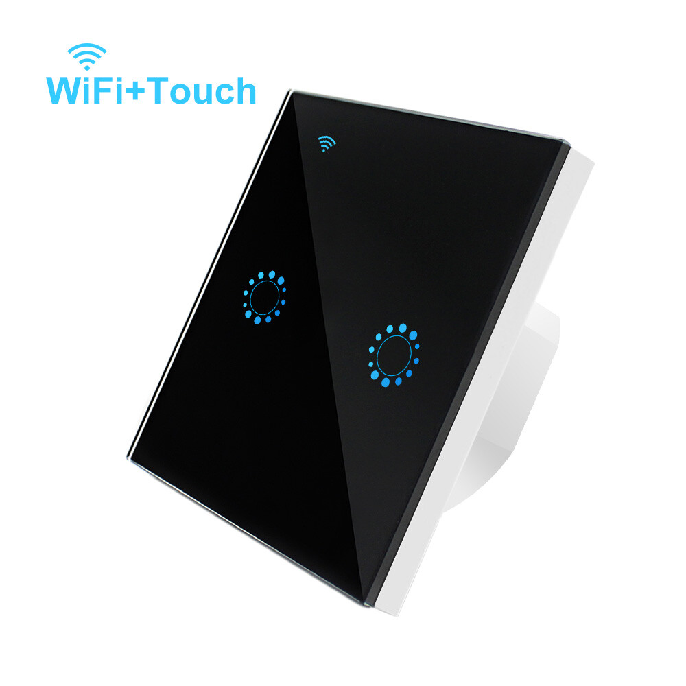 220V Smart WiFi LED Light Touch Switch EU Glass Panel TUYA APP Control ...