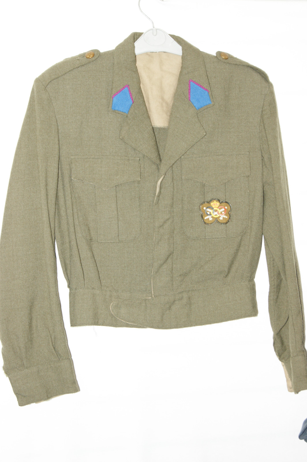POST WW2 WWII BELGIUM DUTCH BATTLEDRESS TUNIC BD KHAKI GREEN NOT AS ...