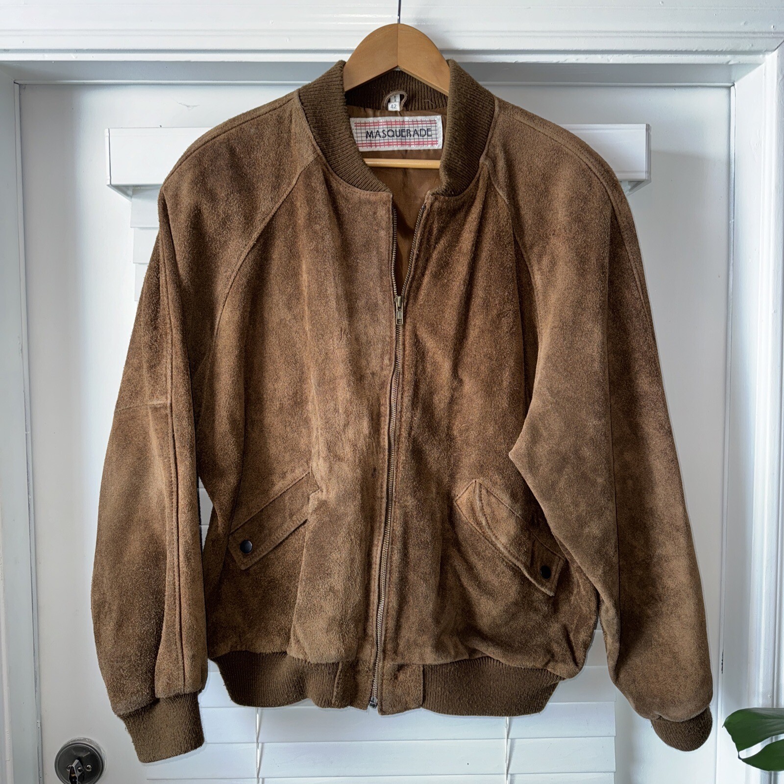Masquerade Paninaro Style Suede Leather Bomber Jacket True Vintage Sz ...