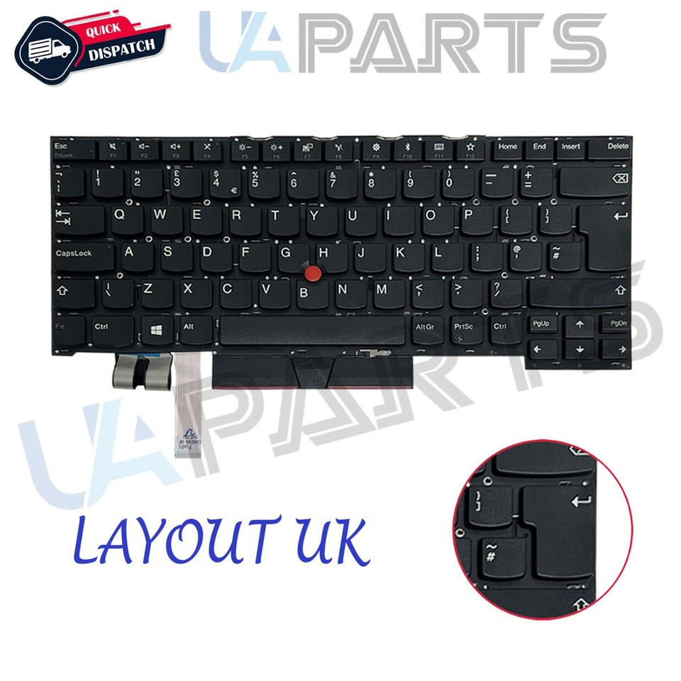 For Lenovo ThinkPad T490S T495S 20NX 20NY UK Laptop Keyboard ...