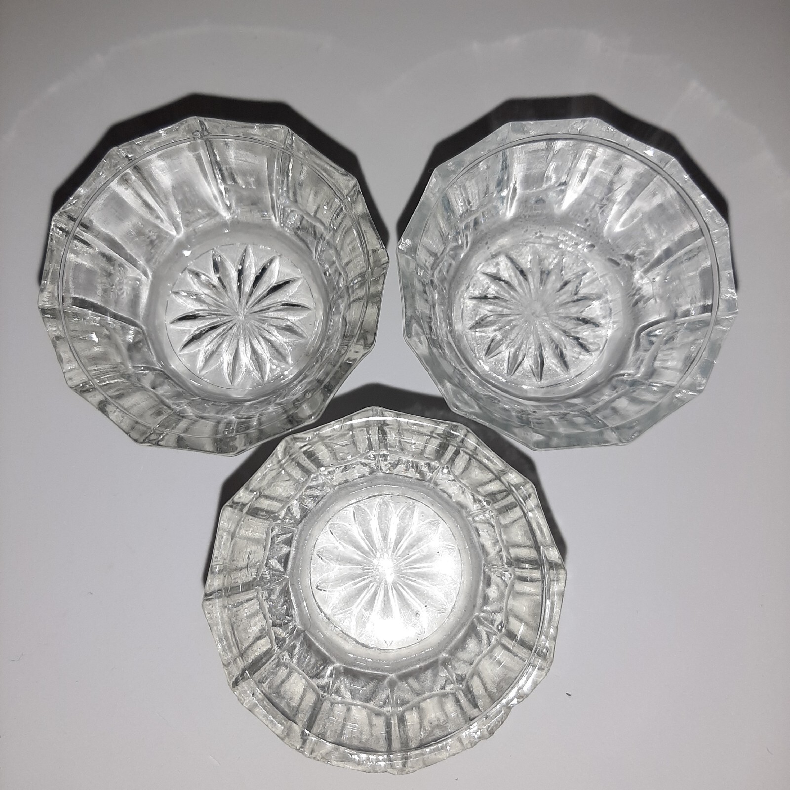 Crystal Salt Cellars Starburst Vintage Matching Set Dips Lot of 4 ...