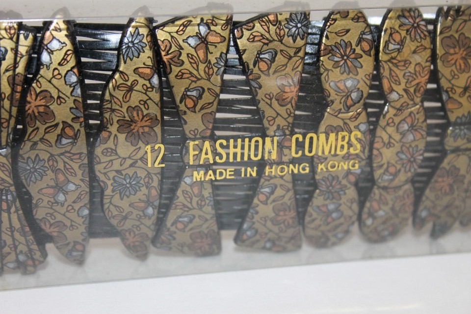 True Vintage 12x Fashion Combs Hair Comb Plastic Gold | eBay UK