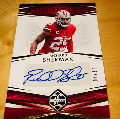 Richard Sherman 2020 Panini Limited Ink Numbered Signed Certified Auto ...