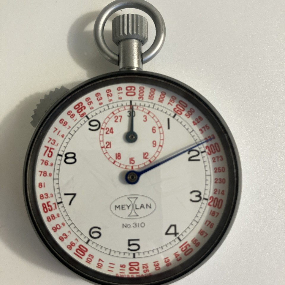 RARE Vintage Meylan Pocket Stop Watch Timer Wind Up No. 310 Swiss Split ...