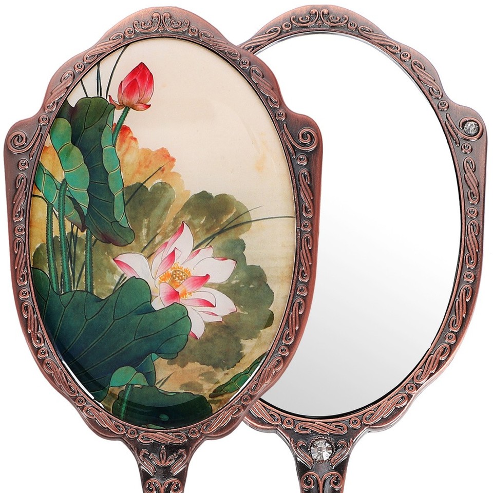 Hand Makeup Mirror Vintage Retro Held Handheld with Handle Mirrors ...
