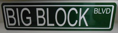BIG BLOCK BLVD Metal Street Sign For Dodge Chevy Ford Muscle Car Garage ...