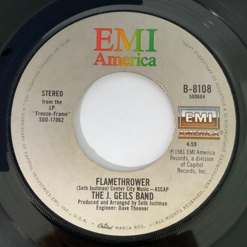 THE J. GEILS BAND FREEZE-FRAME / FLAMETHROWER #45-155 TESTED GOOD | eBay