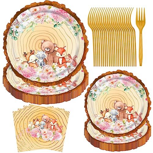 Woodland Baby Shower Decorations, 96PCS Woodland Bear Baby Shower ...