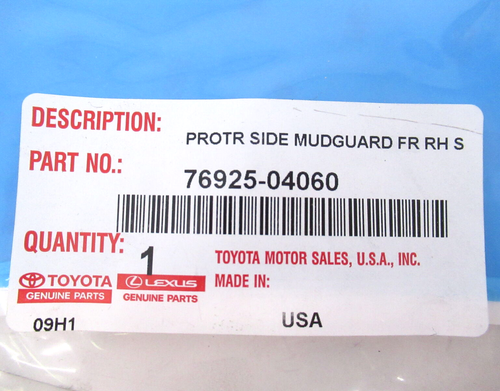 Genuine OEM Toyota 76925-04060 Passenger RH Side Panel Protector 2016 ...