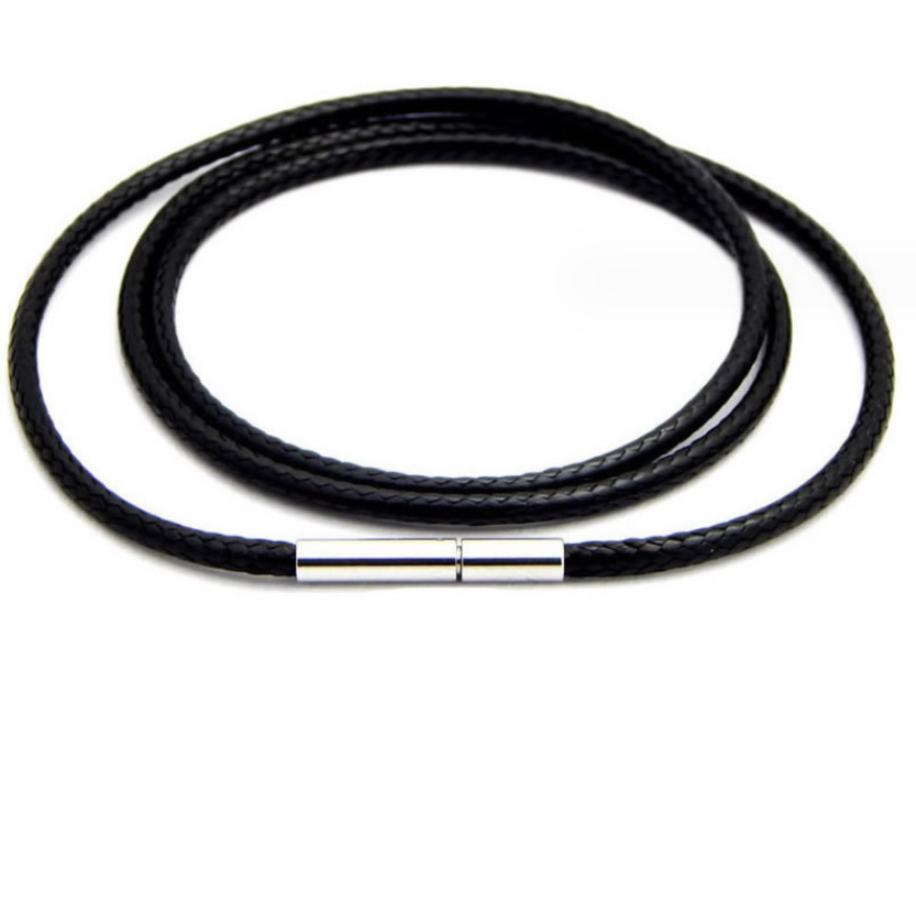 1.0mm Black Red Rope Leather Cord Chain Necklace Stainless Steel Clasp ...