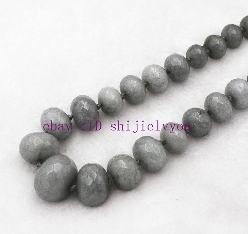 Fine 10-18mm Brazilian gray Aquamarine Faceted Gem Abacus Beads ...