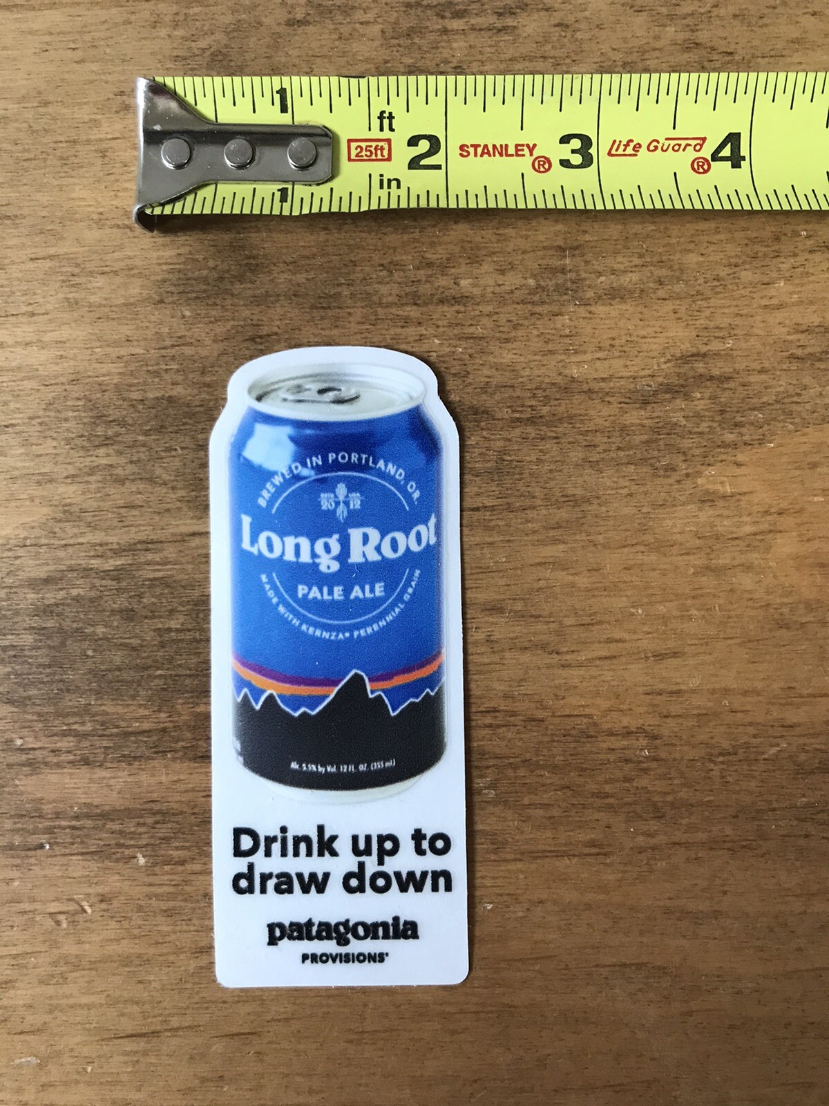 Patagonia Long Root Pale Ale Beer Top Can Sticker/Decal Outdoor Approx ...