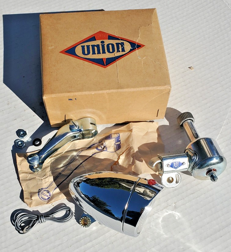 NOS Union Generator Bullet Head Light Bicycle Vtg 1930's 40's Schwinn ...