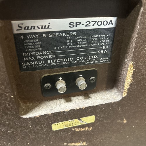 Two Vintage Sansui SP-2700 A Floorstanding Speakers 25.5” Untested ...