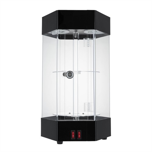 Electric Rotating Display Case LED Hexagonal Acrylic Jewelry Display ...