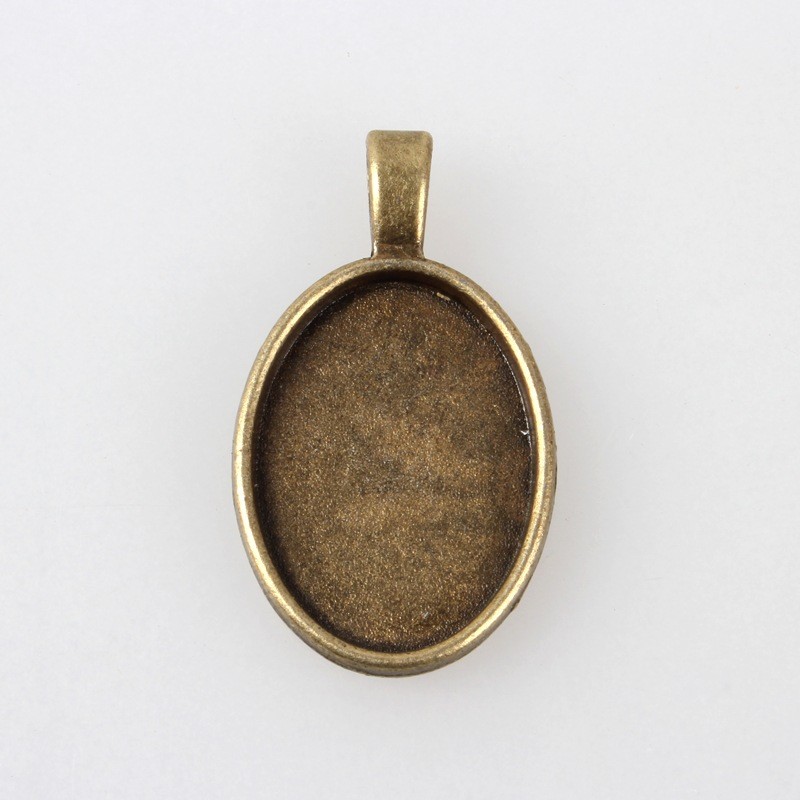 10pcs Antique Bronze DIY Pendant Cabochon Setting Bezels Blanks Oval ...