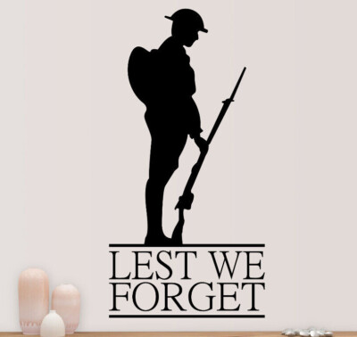 Lest We Forget - Sticker Vinyl Decal Remembrance Day Poppy Design Home ...
