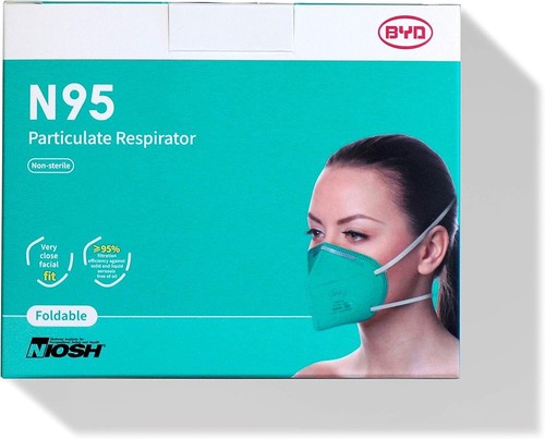 BYD DE2322 N95 Respirator Face Mask - 20 Pack for sale online | eBay