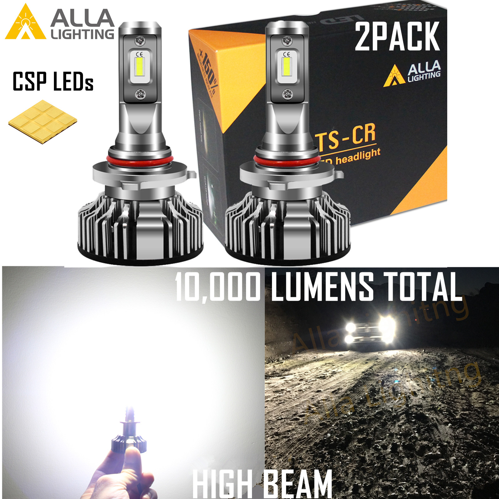 Alla Lighting LED 9005XS Headlight Bulb High Beam Bulb, Compact Super ...