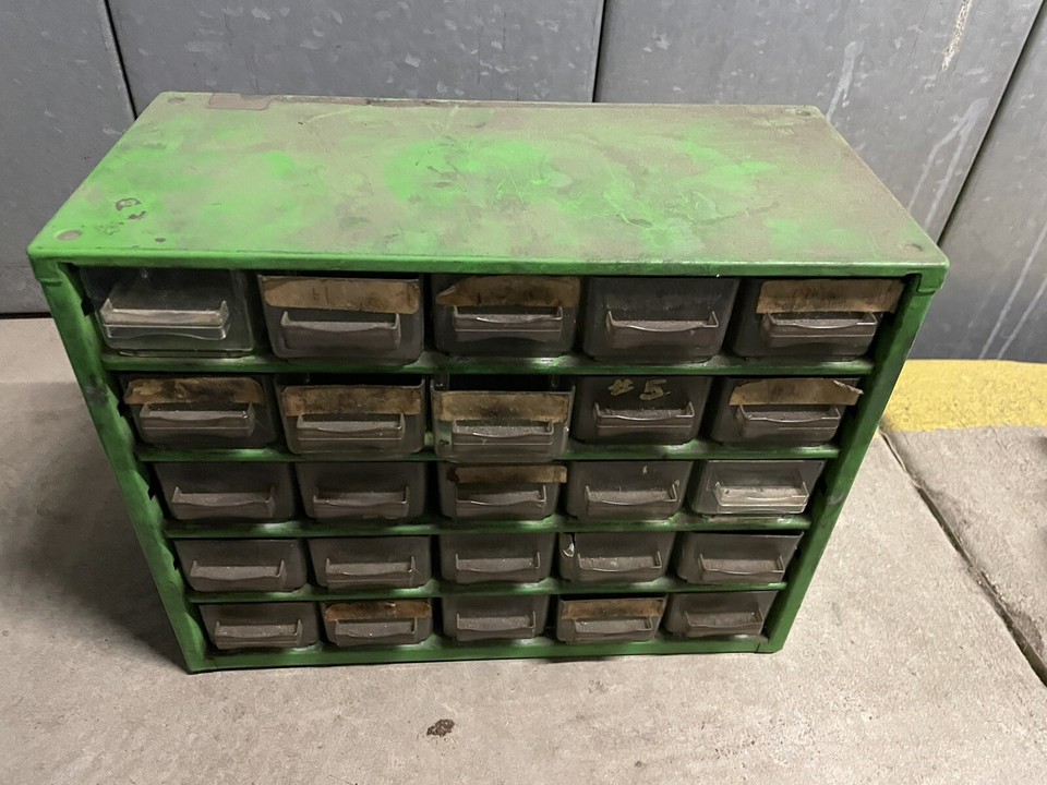Vintage 25 Drawer Green Raaco Metal Storage Cabinet Organizer Denmark ...