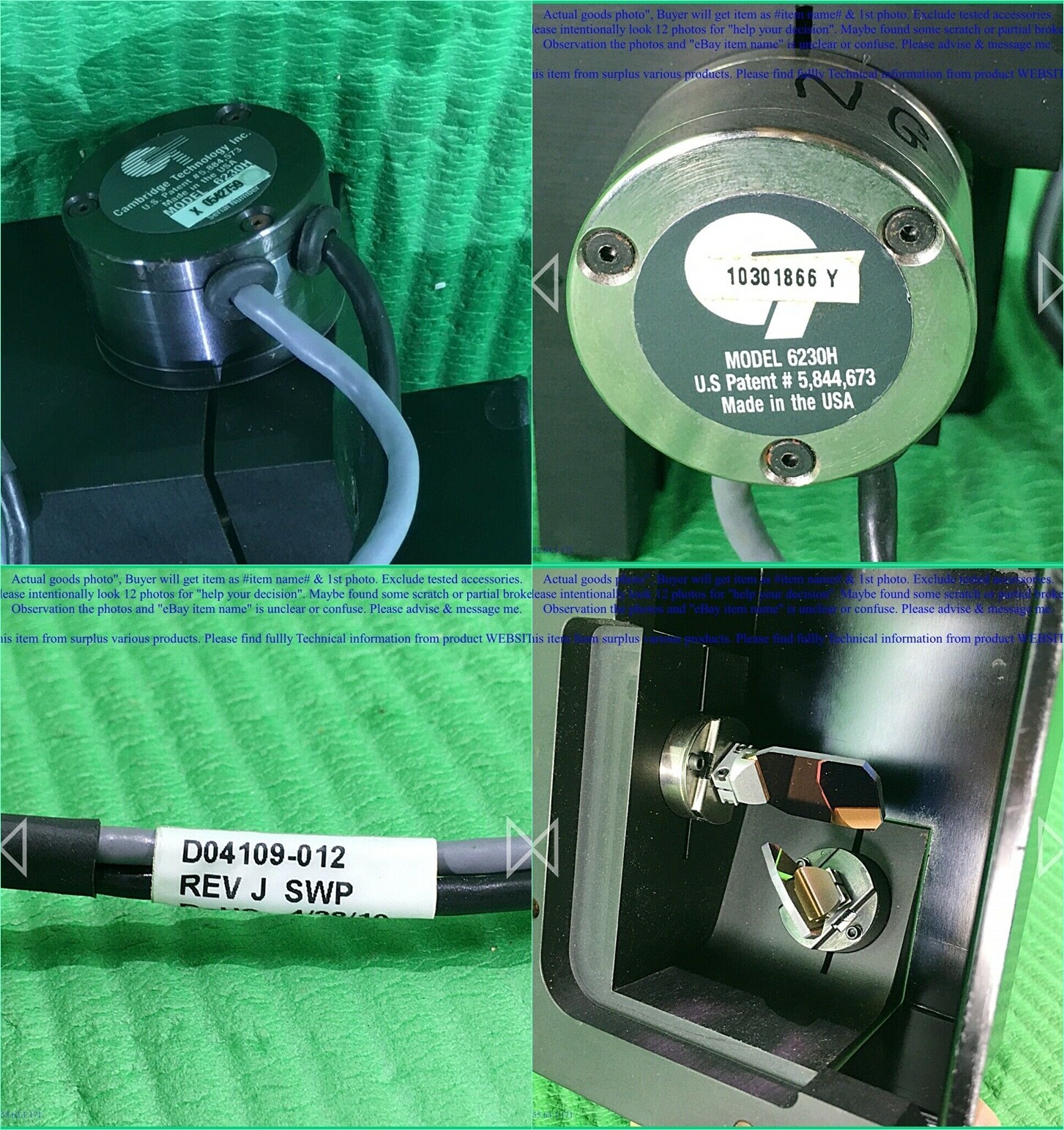 Cambridge Technology 6230H, Galvanometer Scanner Mirror as photo,sn ...