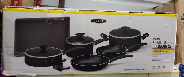 Bella Black 17-Pc. Cookware Set for sale online | eBay