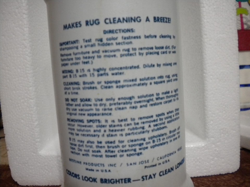 Bestline carpet and Rug Shampoo Concentrate. 32 oz. Strong. 15:1 mix ...