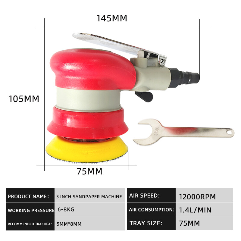 Pneumatic Sander Polisher Machine 3-inch 75mm Car Polishing Grinder ...