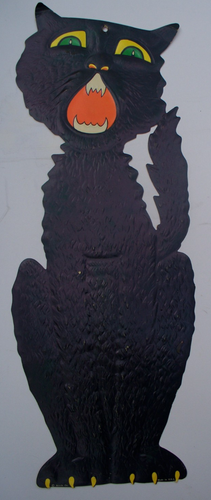 LARGE 23" TALL VINTAGE BEISTLE HALLOWEEN EMBOSSED DIE CUT BLACK CAT | eBay