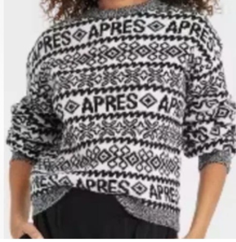 🌸 Target a New Day Apres Crewneck Pullover Sweater Size SMALL🆕BLACK ...