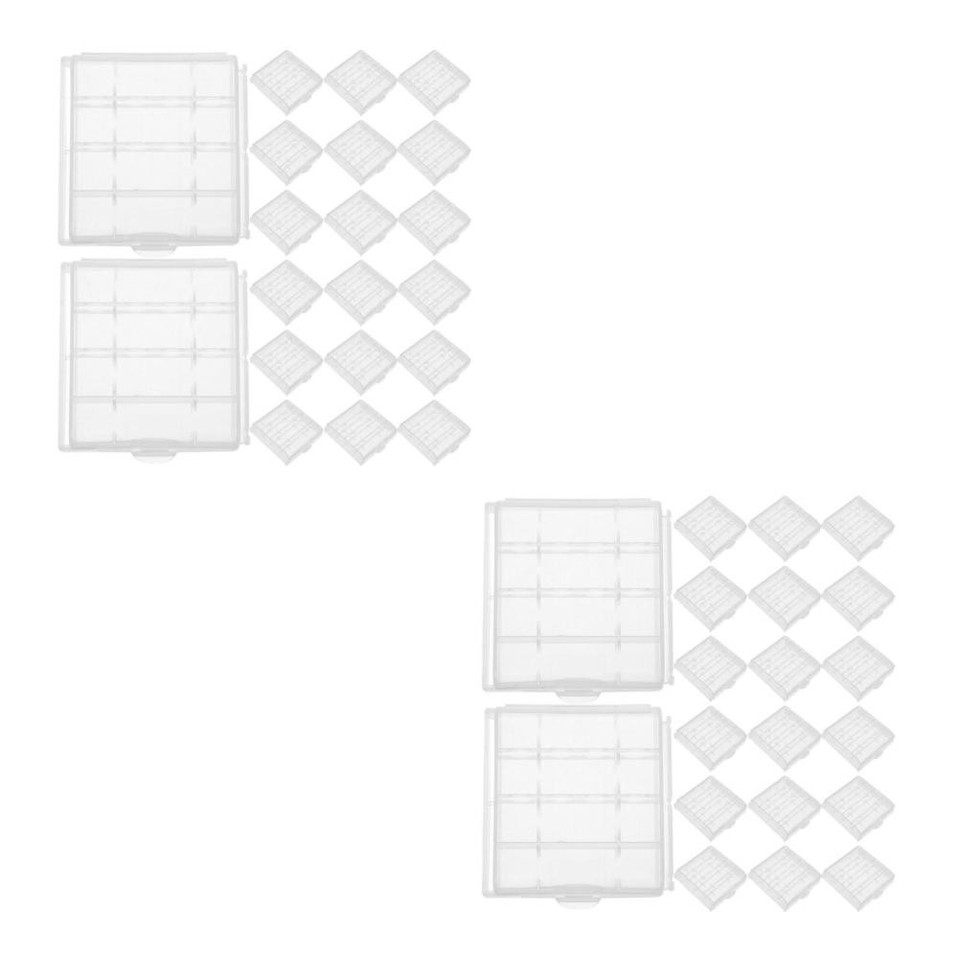 20pcs Battery Storage Holder Box: Small Plastic Organizer Case for AA ...