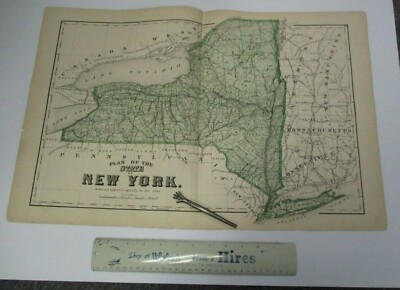 1875 Beers Map of NEW YORK STATE | eBay