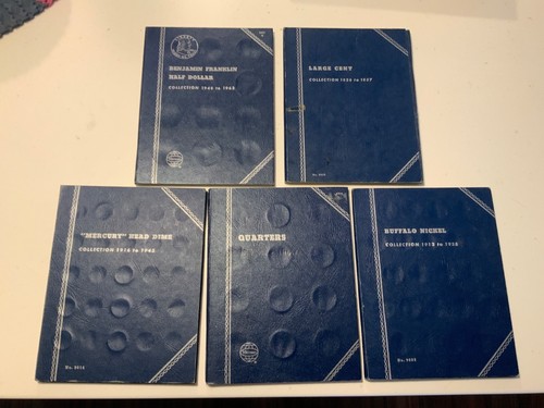 Whitman Coin Albums - Franklin Half, Large Cent, Mercury Dime, Quarters ...